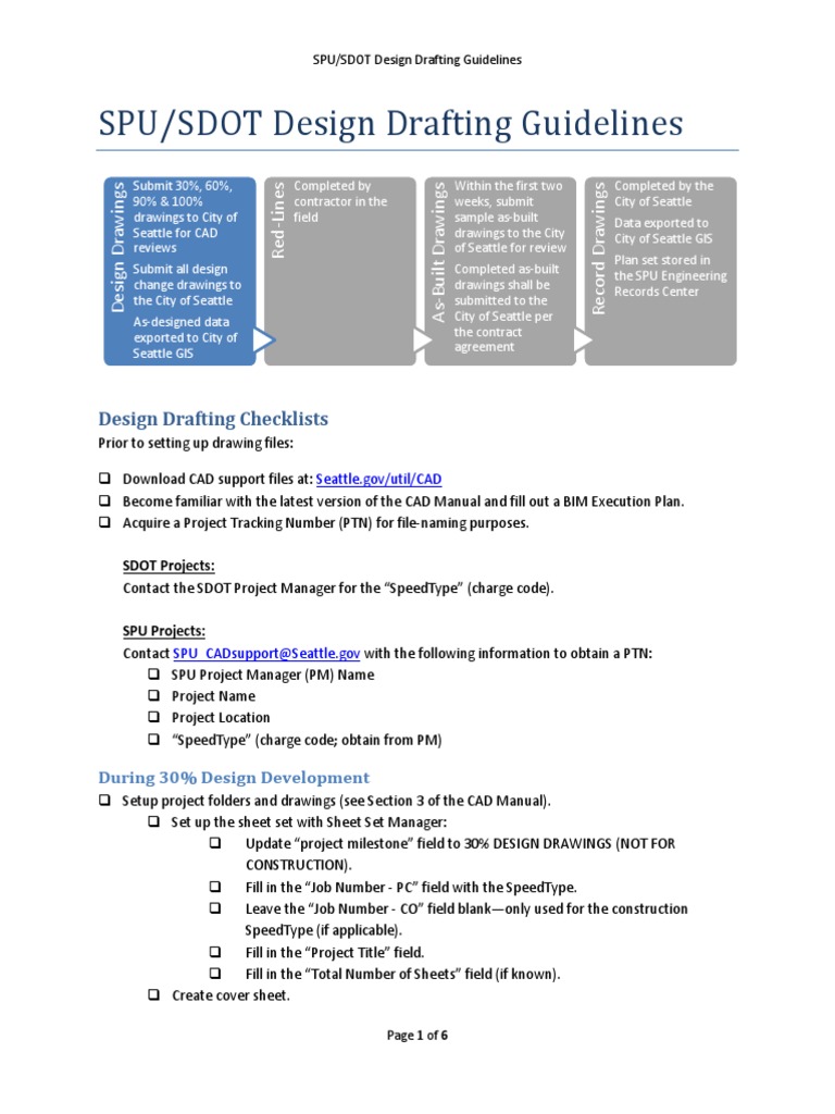 SPU/SDOT Design Drafting Guidelines | PDF | Computing | Computing And Information Technology