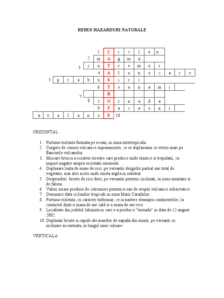 Rebus Hazarduri Naturale | PDF