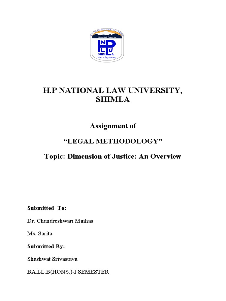 H.P National Law University, Shimla: Assignment of "Legal Methodology ...