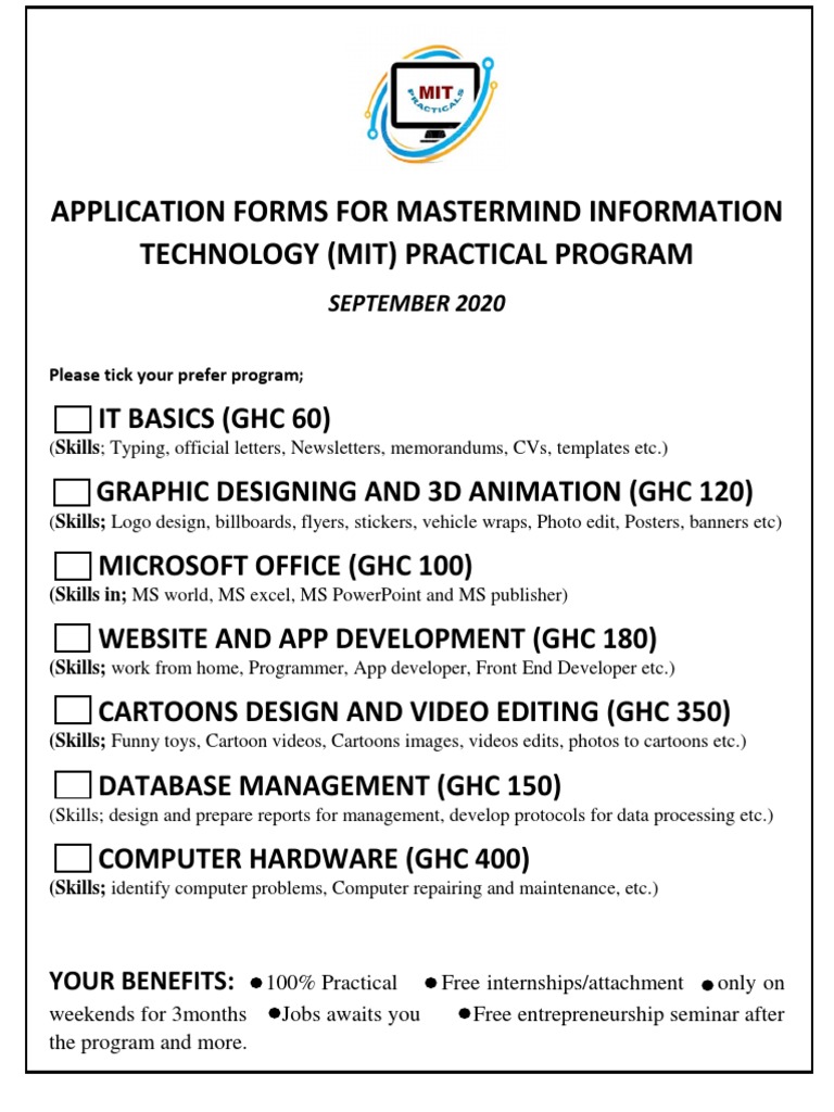 Application Forms For Mastermind It Practicals | PDF | Identity ...