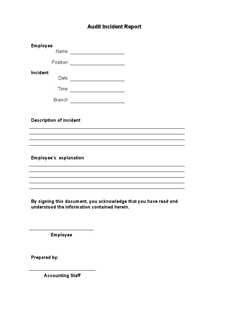 Audit Incident Report Form | PDF | Law