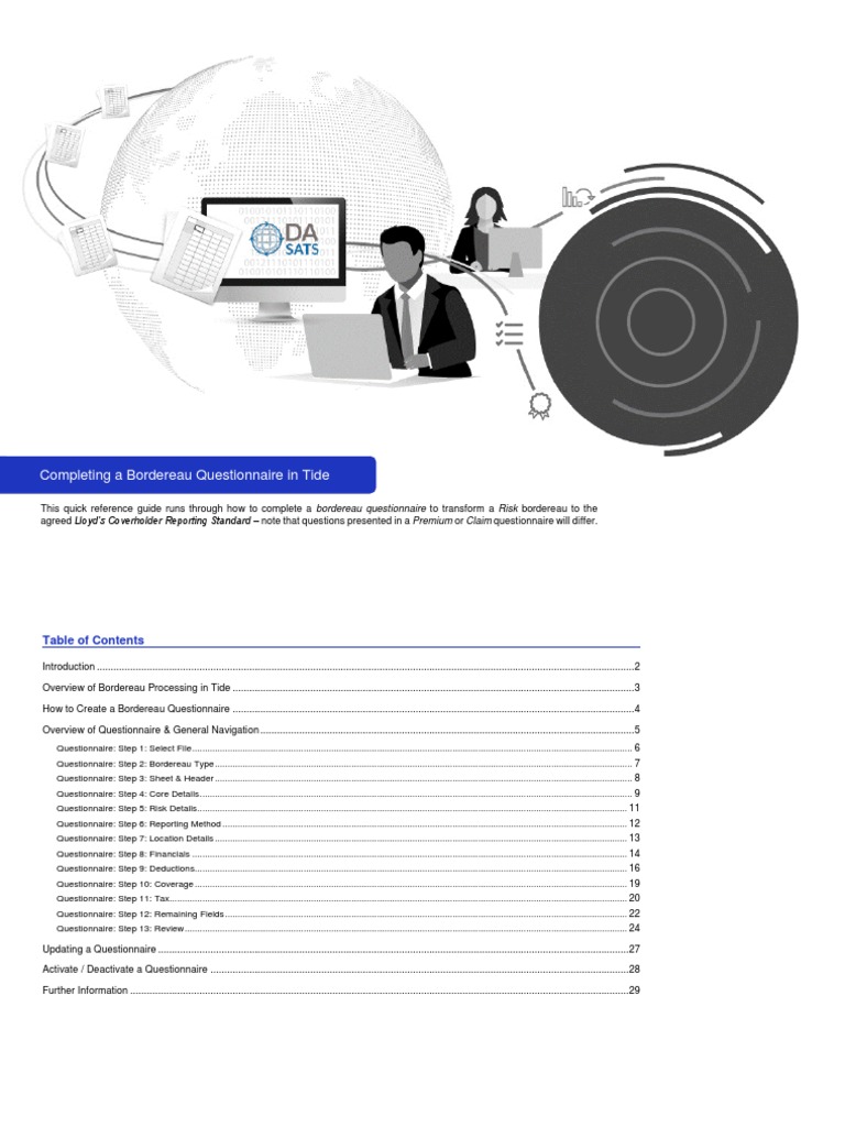 Completing a Bordereau Questionnaire Guide | PDF | Deductible | Insurance