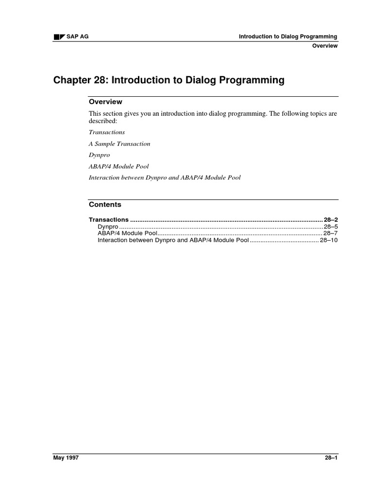 Chapter 28: Introduction To Dialog Programming | PDF | Digital ...