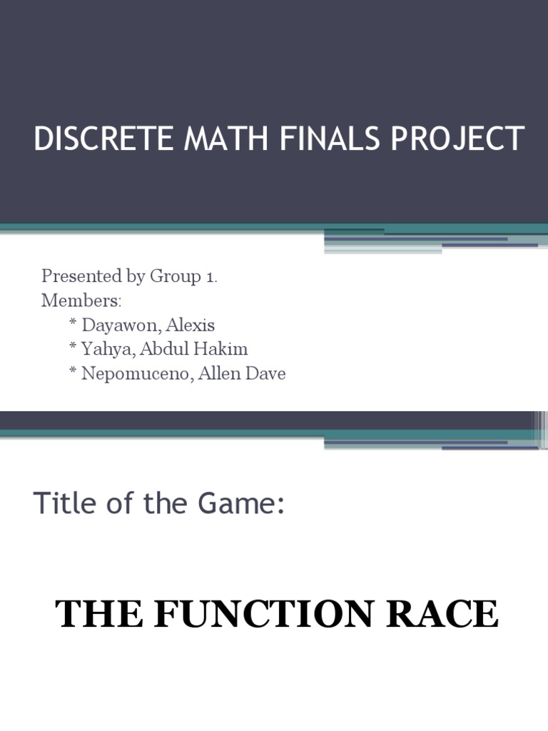 Discrete Math Finals Project | PDF | Teaching Mathematics