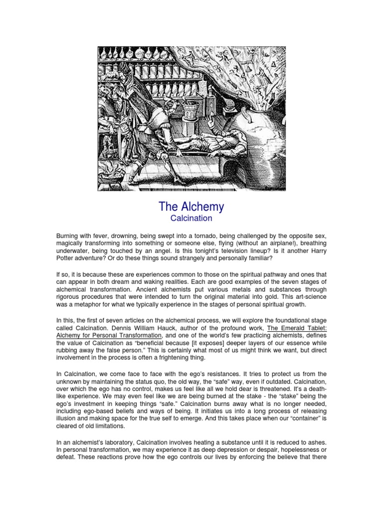The Alchemy: Calcination | PDF | Afterlife | Alchemy