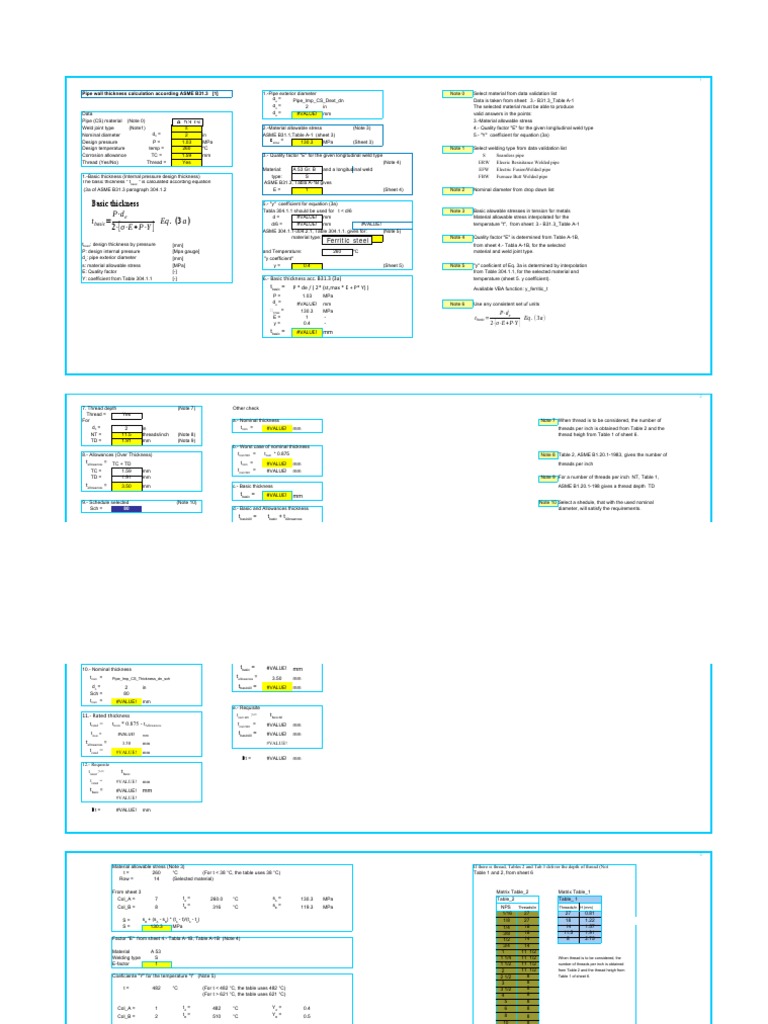 Pipes. Wall Thickness Calculation According ASME B31.3 | PDF | Business