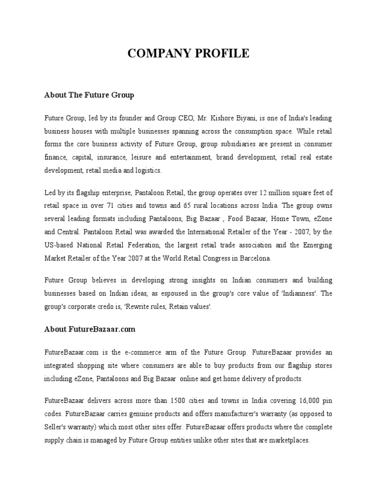 Future Group: India's Retail Giant | PDF | Retail | Grocery Store