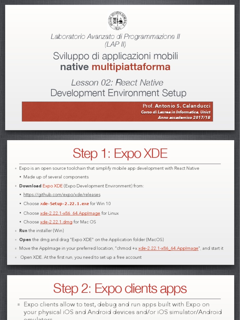 Lezione 02 React Native Development Environment Setup Pdf Mac Os