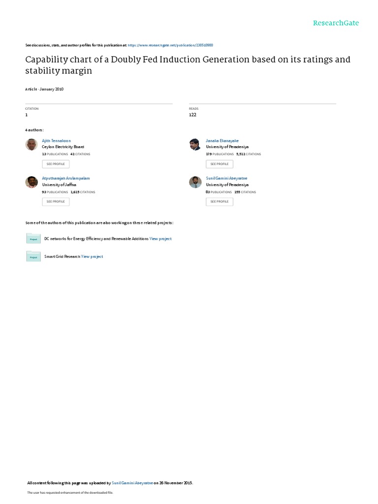 Capability Chart of A Doubly Fed Induction Generation Based On Its ...