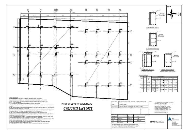 Column Layout: Proposed 40'-0" Wide Road | PDF | Building Engineering ...