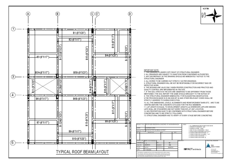 Block-B Typical Beam Layout | PDF | Economic Sectors | Civil Engineering