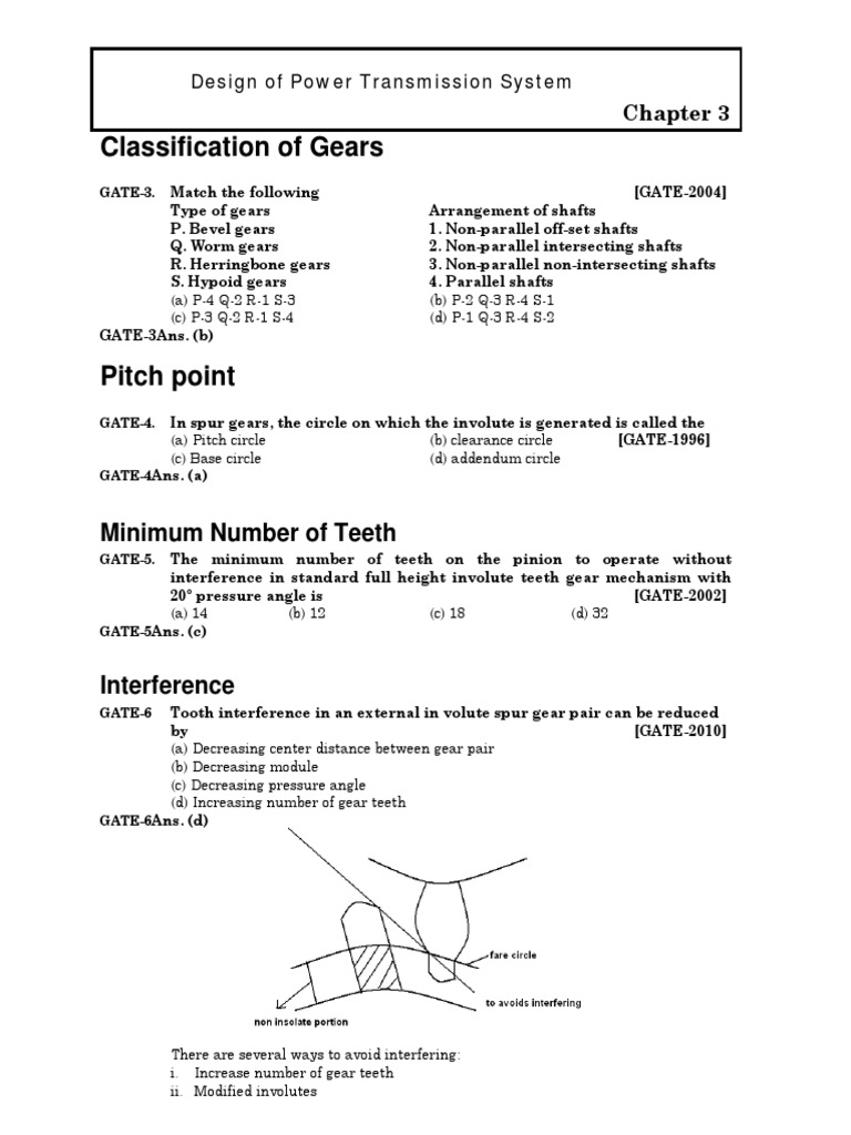 Classification of Gears: Minimum Number of Teeth | Download Free PDF ...