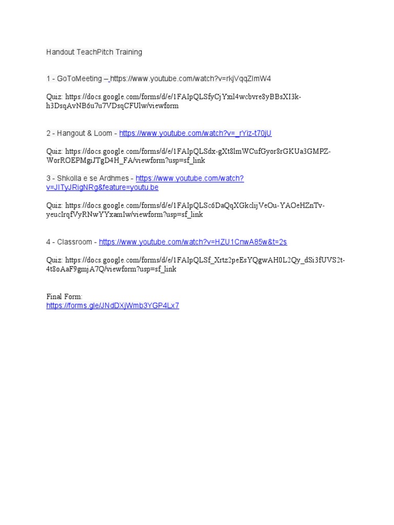 Handout Teach Pitch Training | PDF