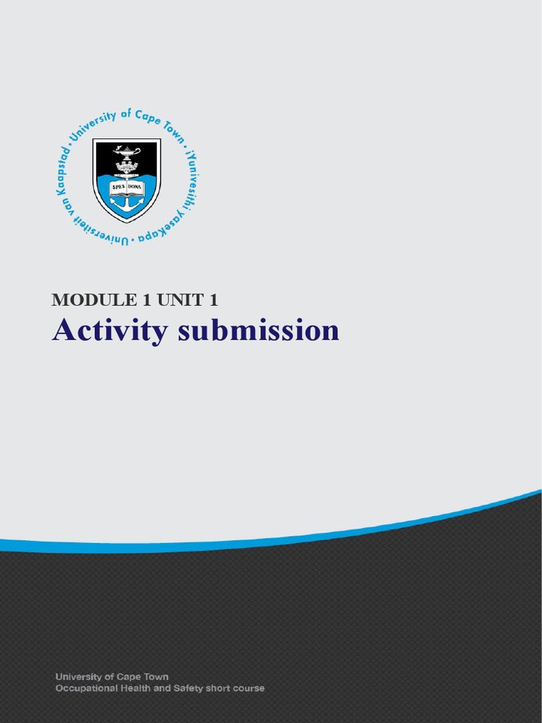 UCT OHS M1 U1 - Activity Submission | Download Free PDF | International Labour Organization ...