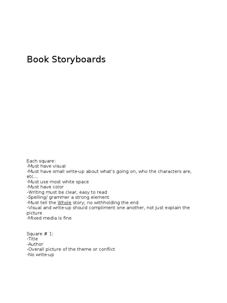 Book Storyboard Guidelines | PDF | General Fiction