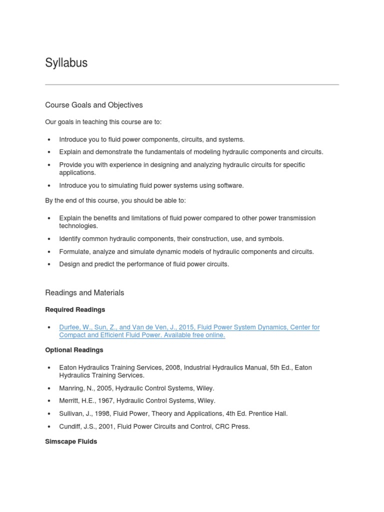Syllabus: Course Goals and Objectives | PDF | Quiz | Homework