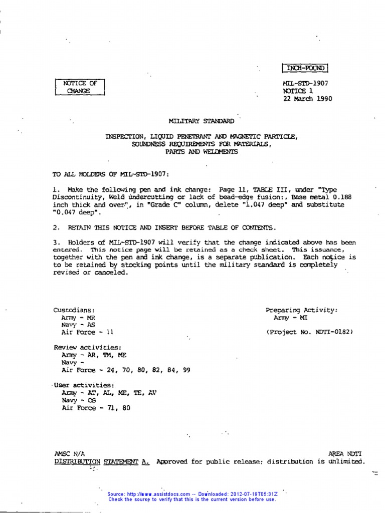 Mil-Std-1907 Notice 1 | PDF
