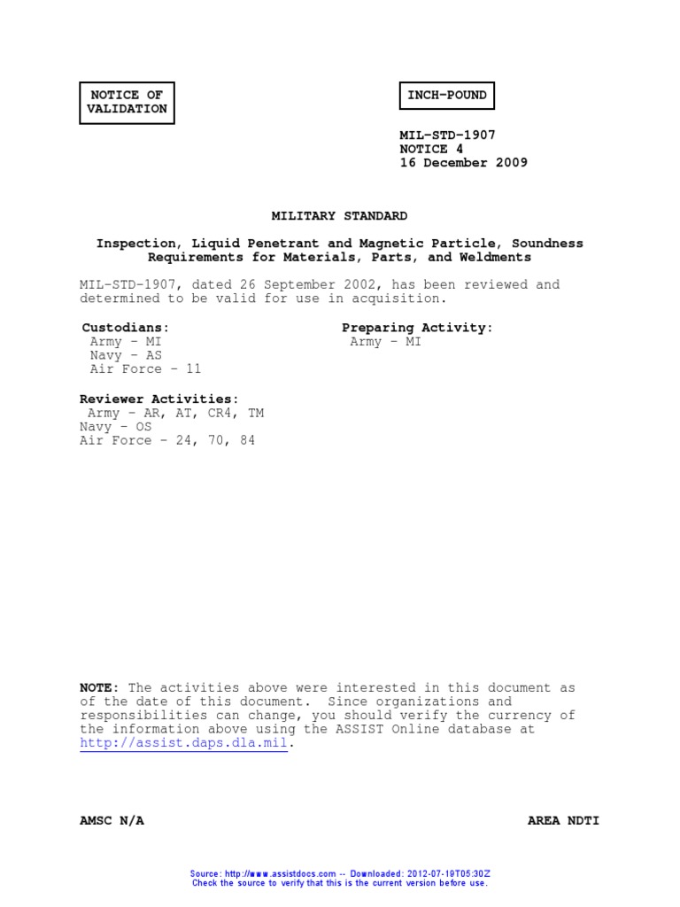 Mil-Std-1907 Notice 4 | PDF