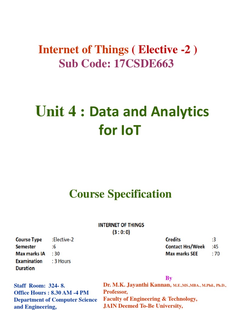 IOT Unit 4 Data and Analytics For IoT by Dr.M.K.Jayanthi Kannan | PDF | Representational State ...