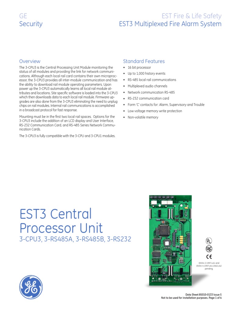3-CPU3 Central Processor Unit Module, Mounts To Local Rail at A ...
