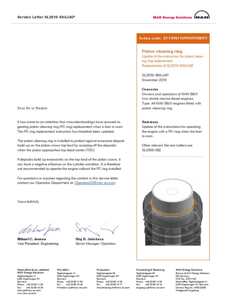 Update PC ring instructions when replacing worn liners | PDF | Piston ...