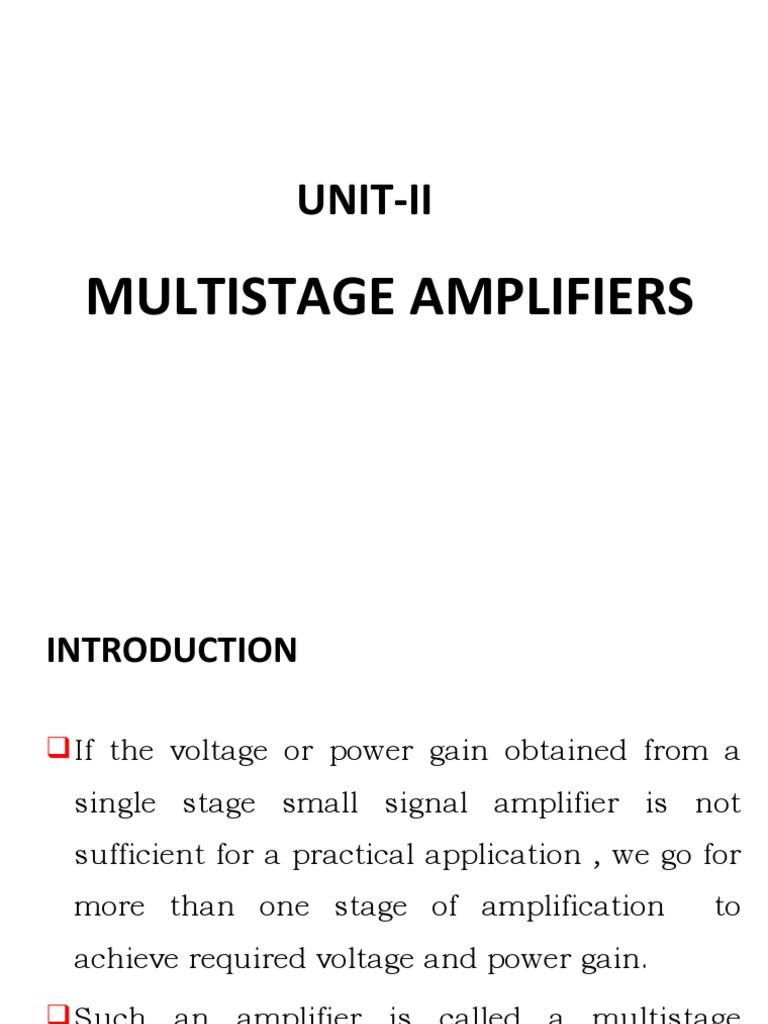 Multistage Amplifier Basics | PDF | Amplifier | Electrical Engineering