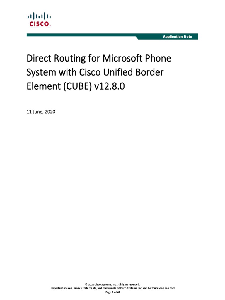 Direct Routing For Microsoft Phone System With Cisco Unified Border ...