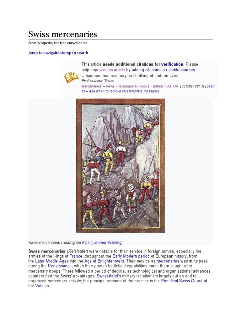 Swiss Mercenaries | PDF