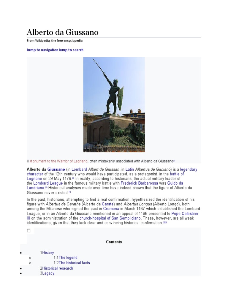 Alberto Da Giussano: Jump To Navigationjump To Search | PDF | History ...