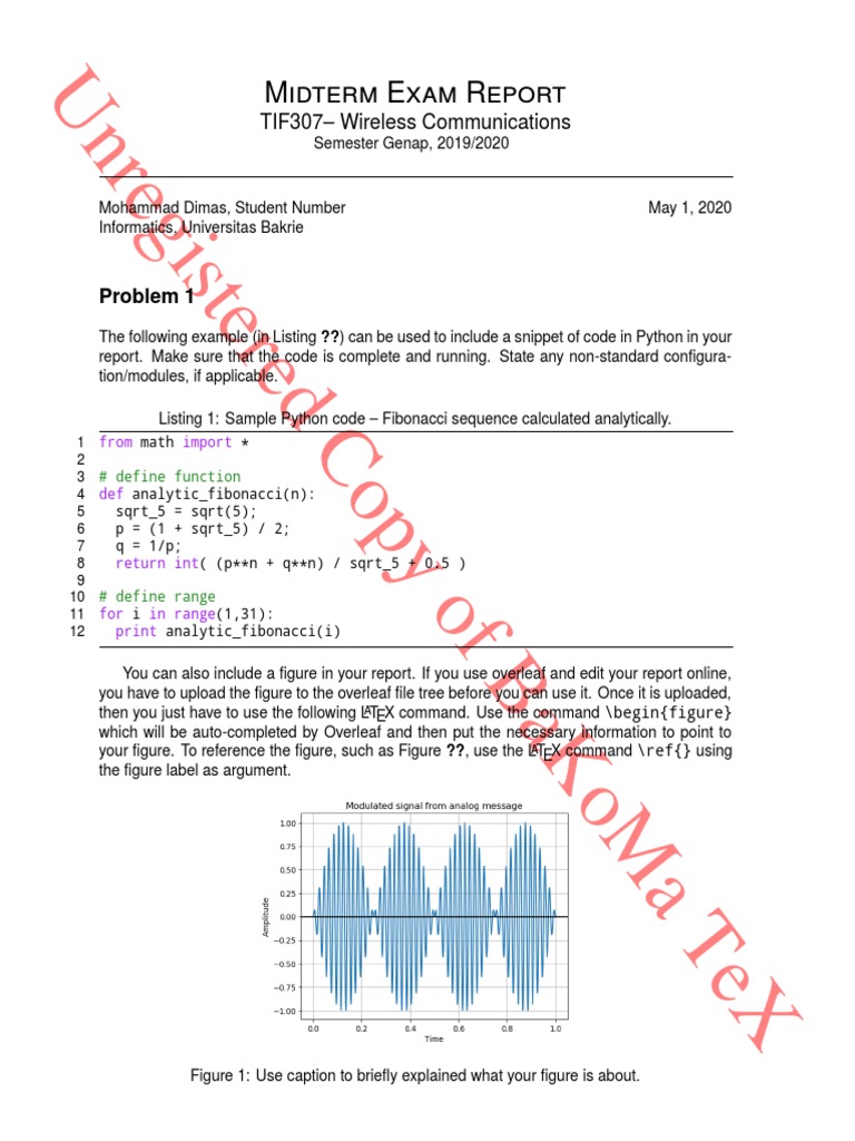 Midterm Exam Report Python Code Fibonacci Sequence Pdf Software Engineering Computer