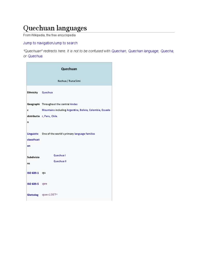 Quechuan Languages: Quechan Quechan Language Quecha Quechua | Download ...