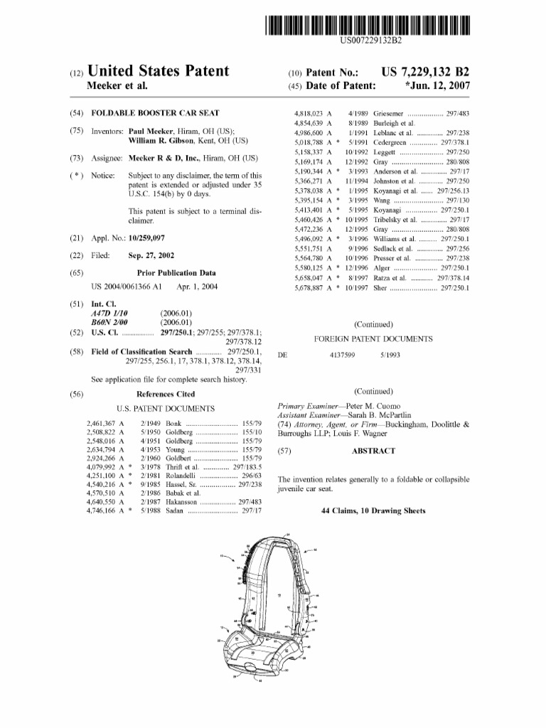 United States Patent (10) Patent No.: US 7,229,132 B2: Meeker Et Al ...