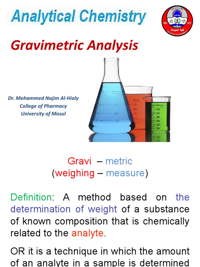 Gravimetric Analysis Techniques | PDF | Precipitation (Chemistry ...