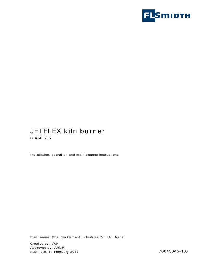 JETFLEX Kiln Burner: Installation, Operation and Maintenance ...