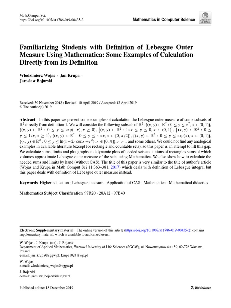 Familiarizing Students With Definition of Lebesgue | PDF | Lebesgue ...
