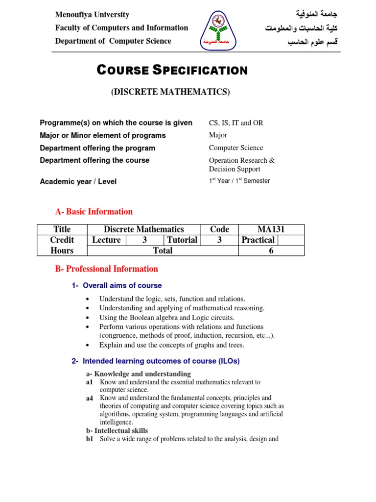 Discrete Mathematics Pdf Logic Computer Science