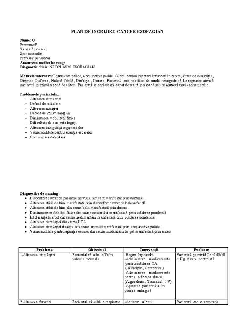 Cancer Esofagian | PDF