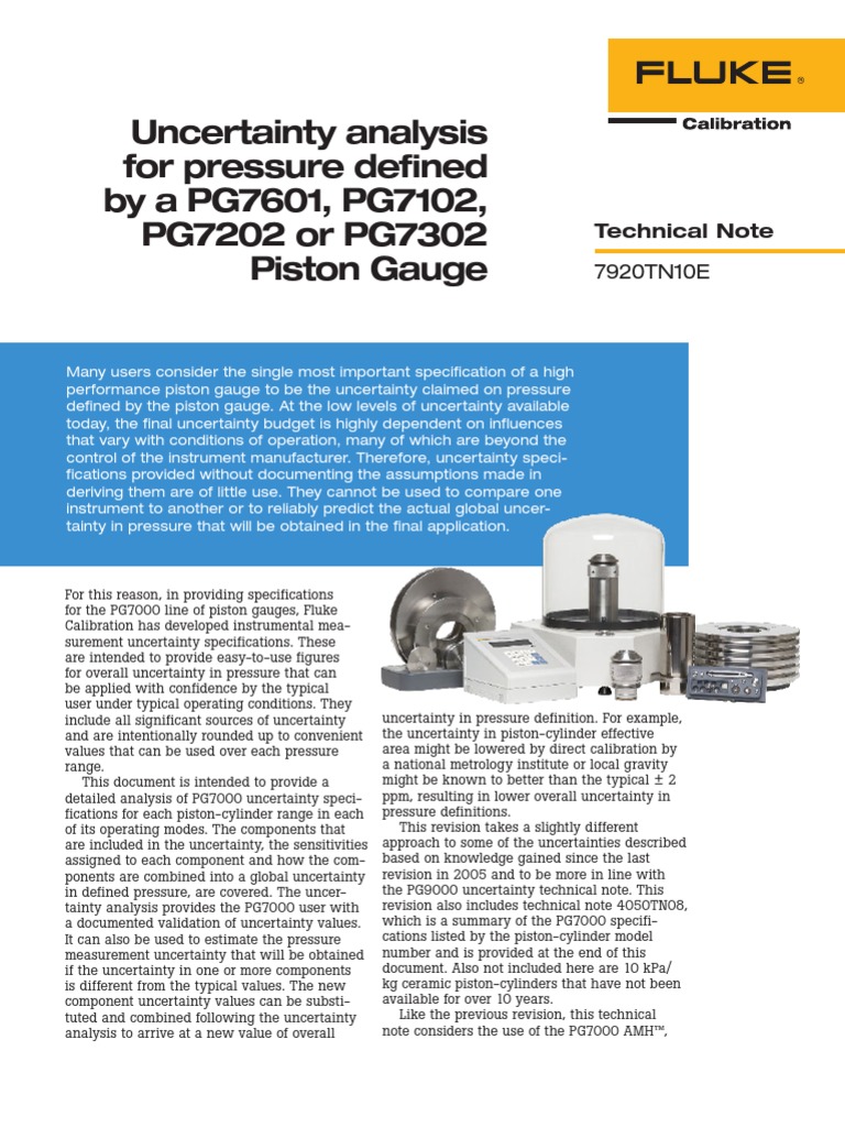 Uncertainty Analysis For Pressure Defined | PDF | Density | Pressure Measurement