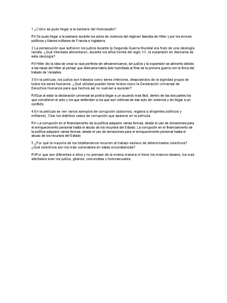 Cuestionario Pelicula | PDF