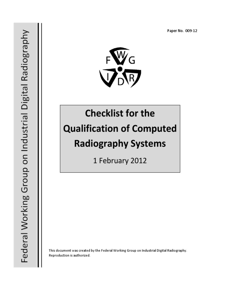 2012-02-01 FWGIDR 9 Checklist For The Qualification of Computed ...