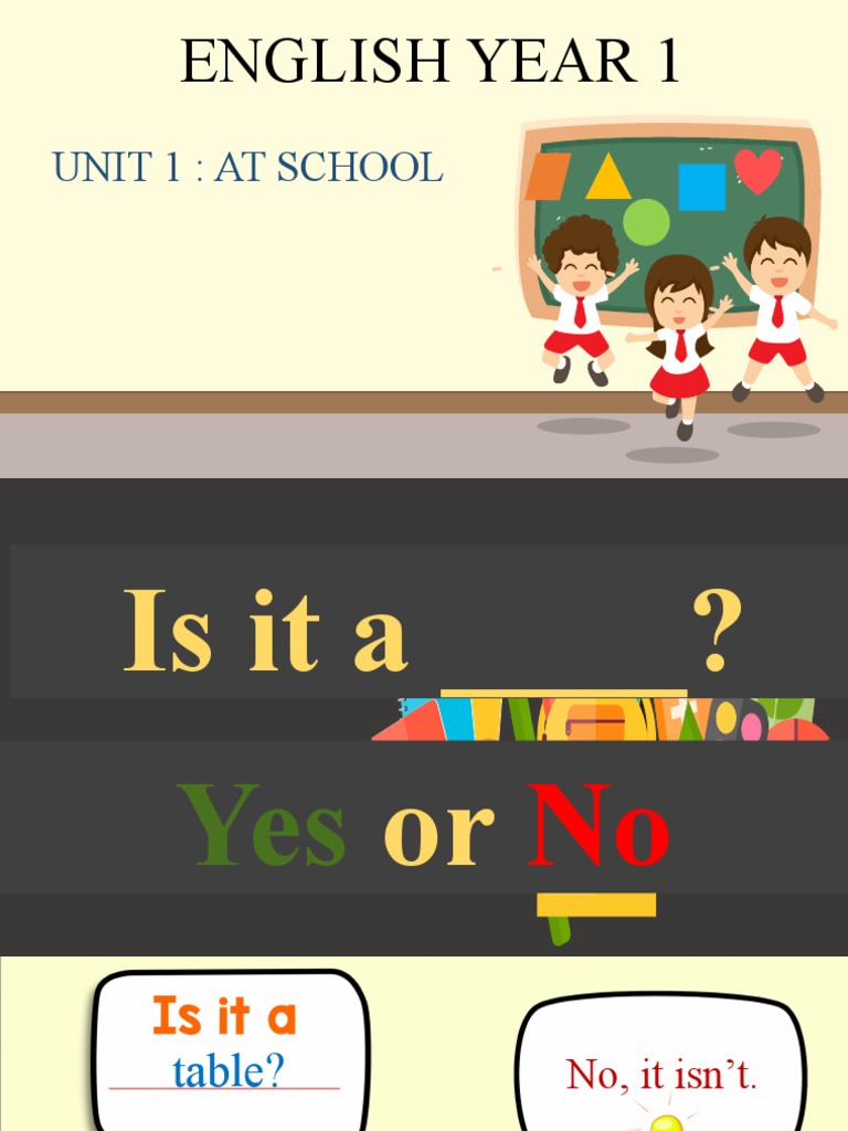 English Year 1: Unit 1: at School | PDF