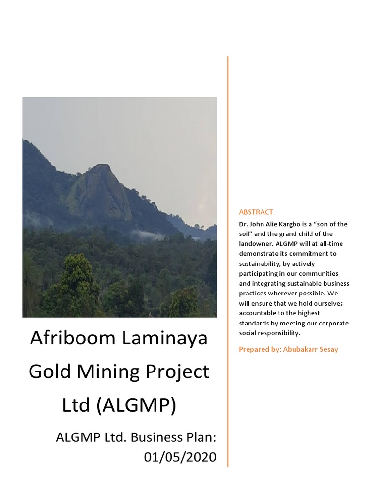 Afriboom Laminaya Gold Mining Project LTD | PDF | Mining | Depreciation