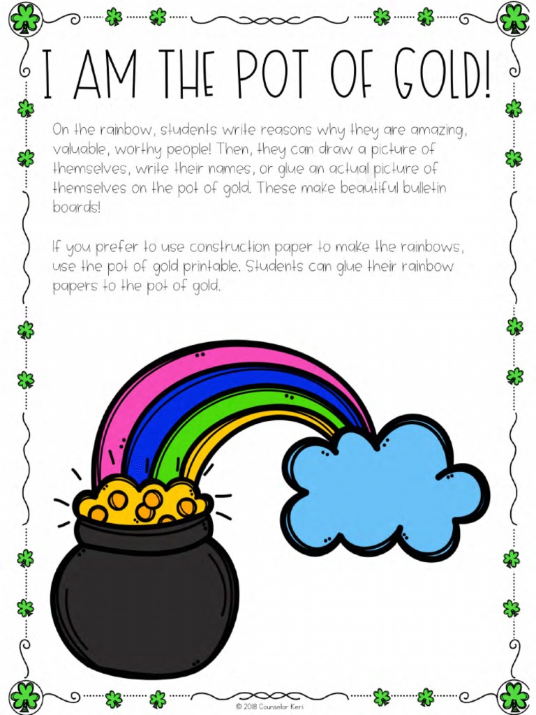 Pot of Gold Self Esteem Activity - Counselor Keri | PDF | Digital ...