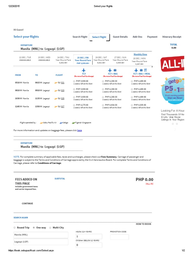 Find Flights from Manila to Legazpi | PDF | Aviation | Business