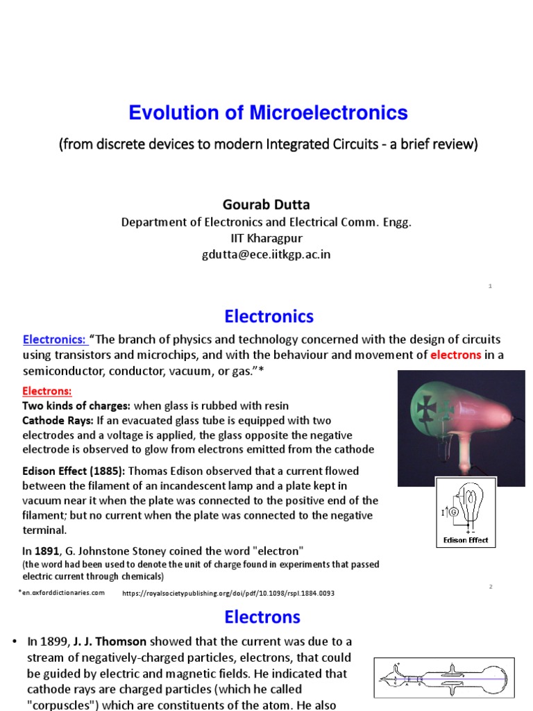 Evolution of Microelectronics: (From Discrete Devices To Modern ...