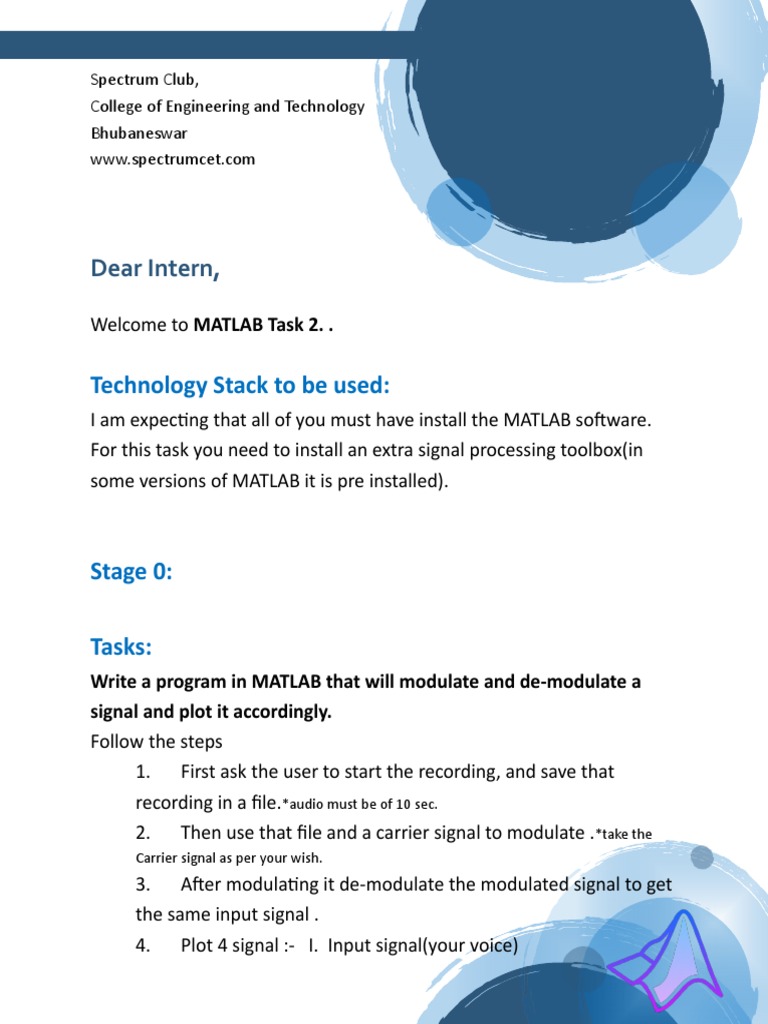 MATLAB Signal Processing Task Guide | PDF | Business | Computers