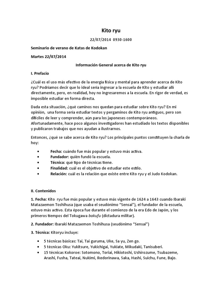 Kito Ryu | PDF | Judo | Kata
