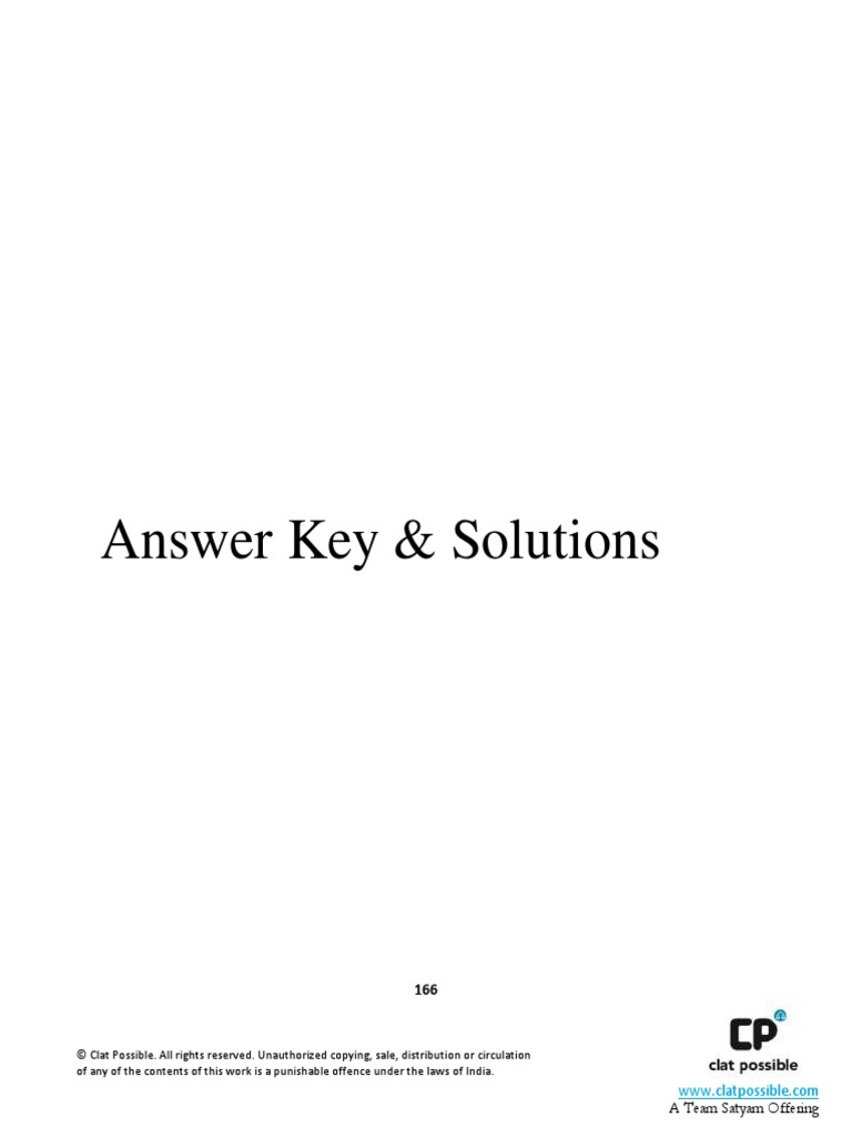 Answer Key & Solutions | PDF | Tort | Comparative Law