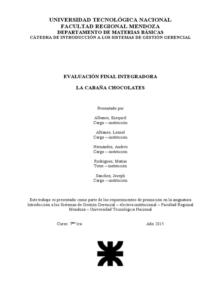 Trabajo Final ISGG, Grupo 1 | PDF | Chocolate | Propiedad intelectual
