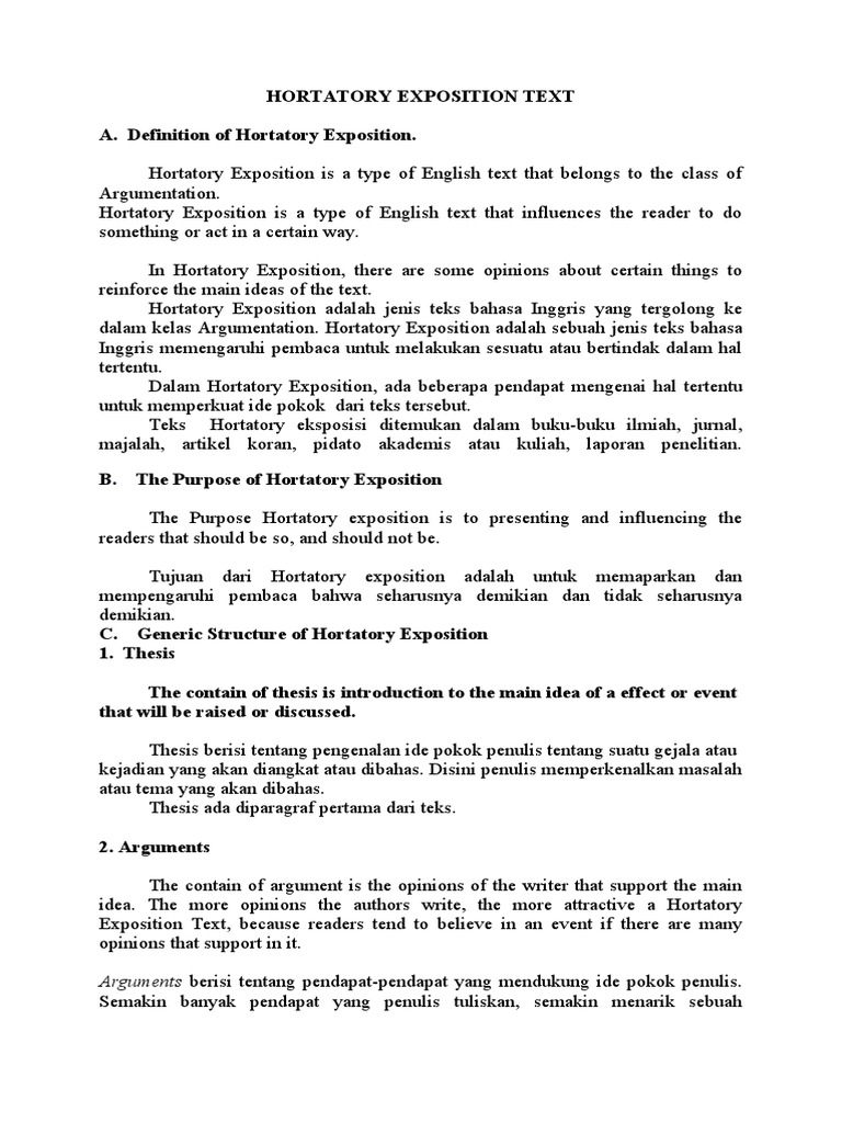 Materi Hortatory Exposition Text | PDF